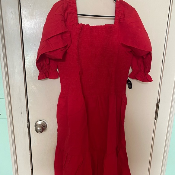 joanie clothing | Dresses | Red Peasant Dress | Poshmark